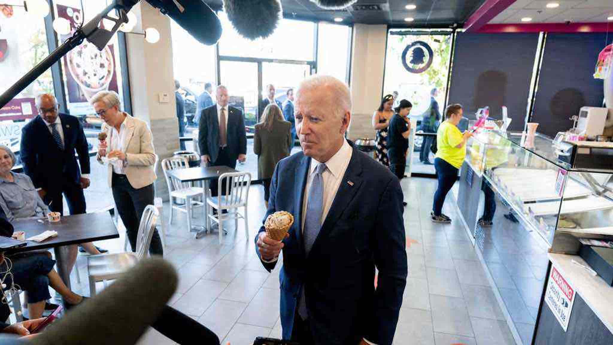 President Joe Biden Eating Ice Cream