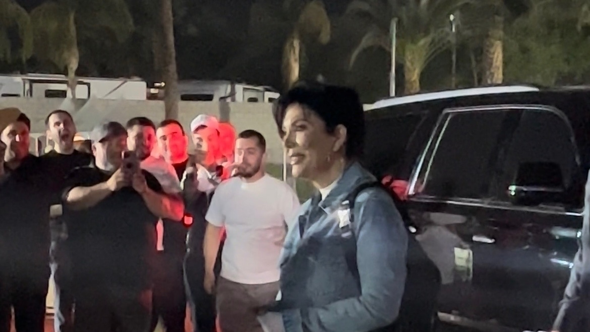 Jeff Bezos, Lauren Sanchez, Kris Jenner, and Corey Gamble at Coachella