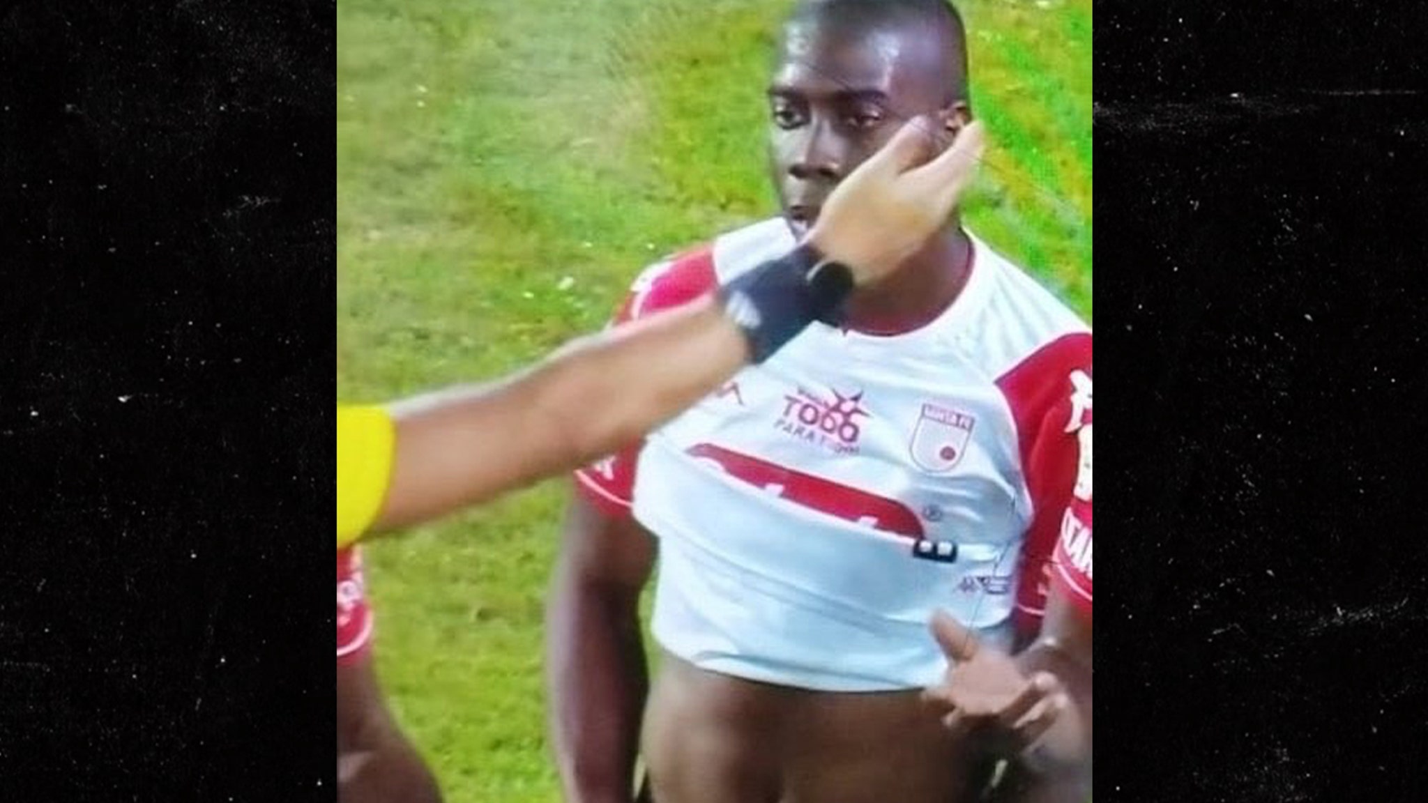 Pro Soccer Player Flashes His Penis To Try To Distract Free Kick Opponent
