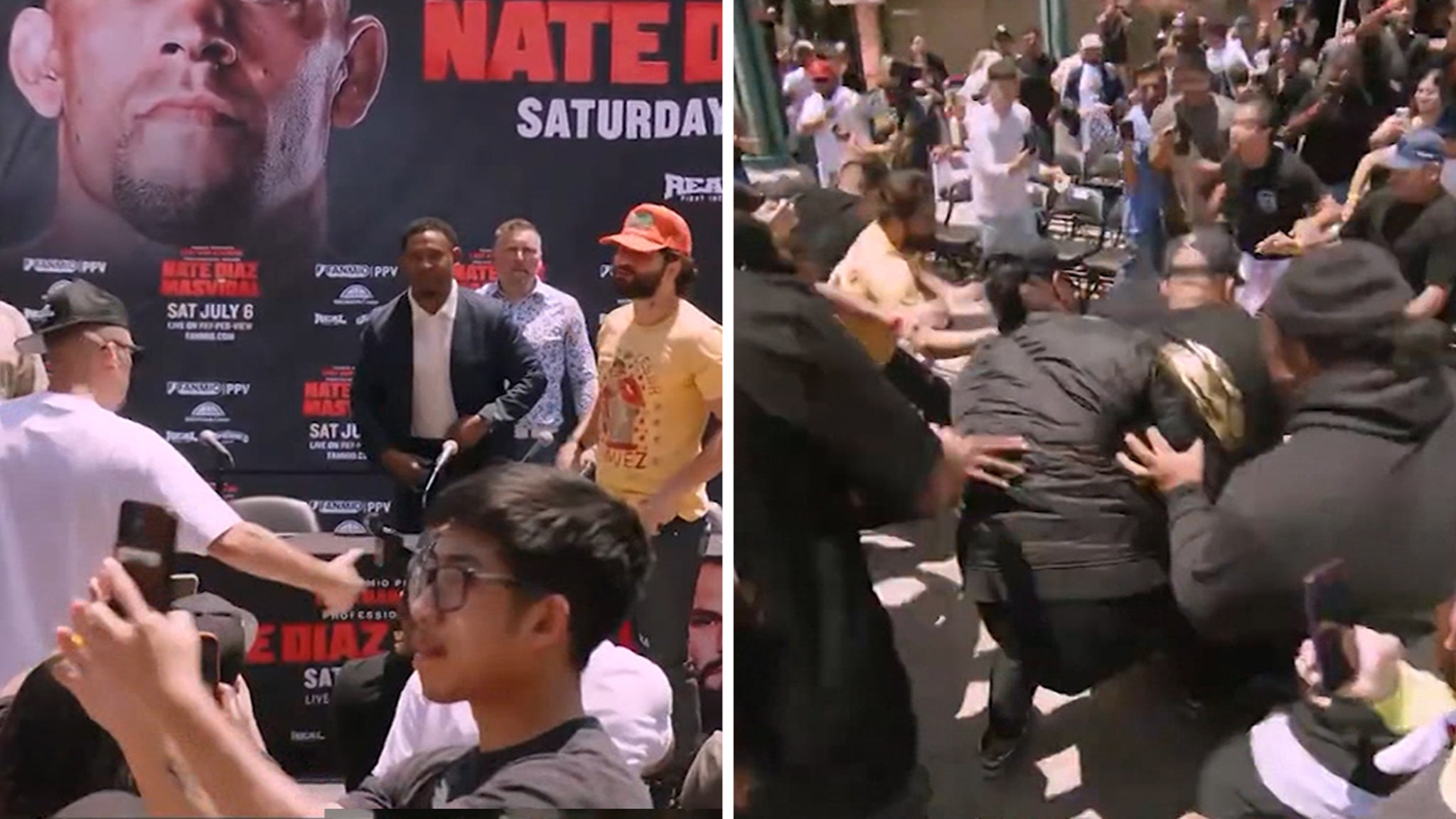 Nate Diaz, Jorge Masvidal Press Conference Ends In Wild Brawl