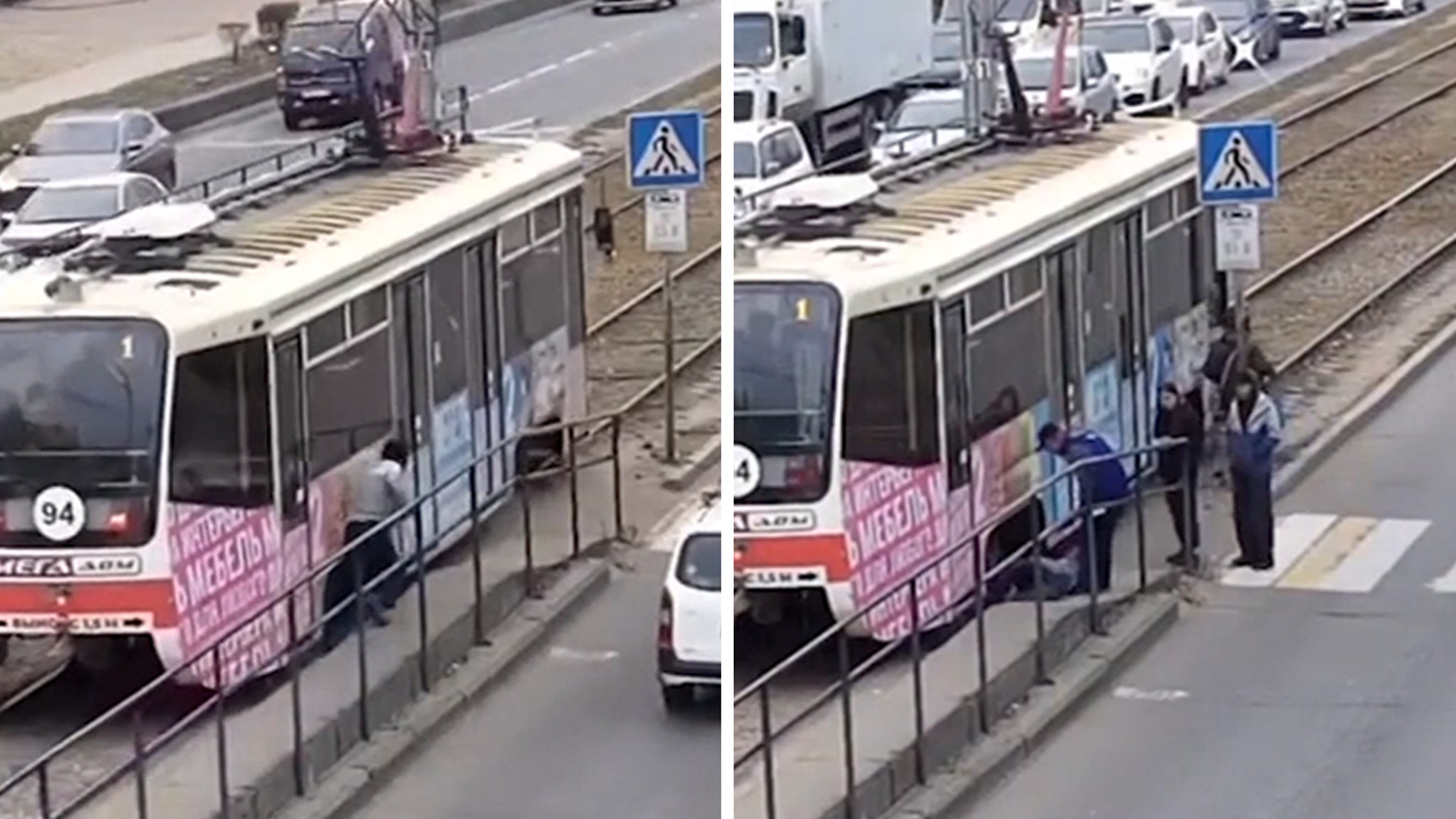 Man Survives Falling Under Moving Tram