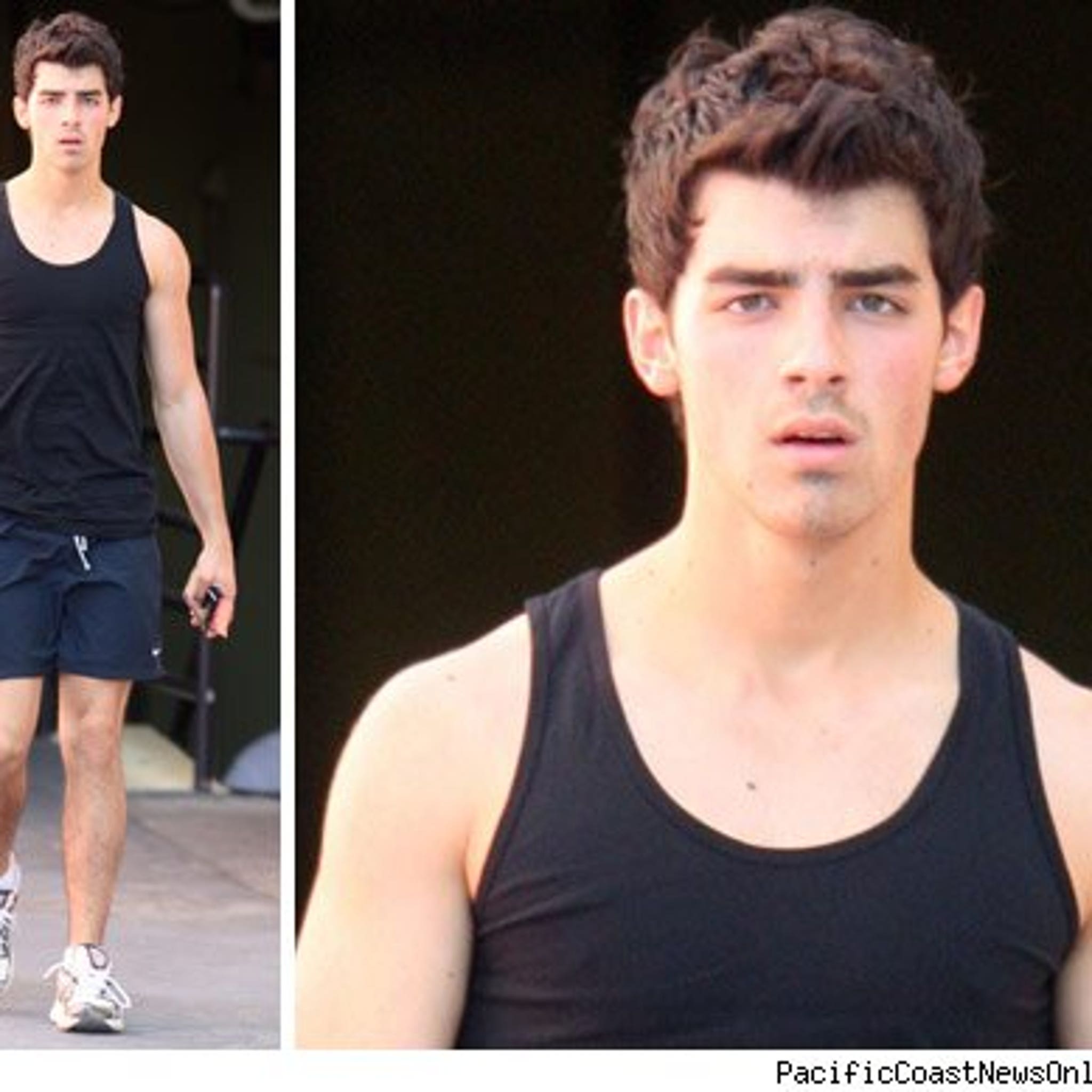 Joe Jonas Flexing Muscles