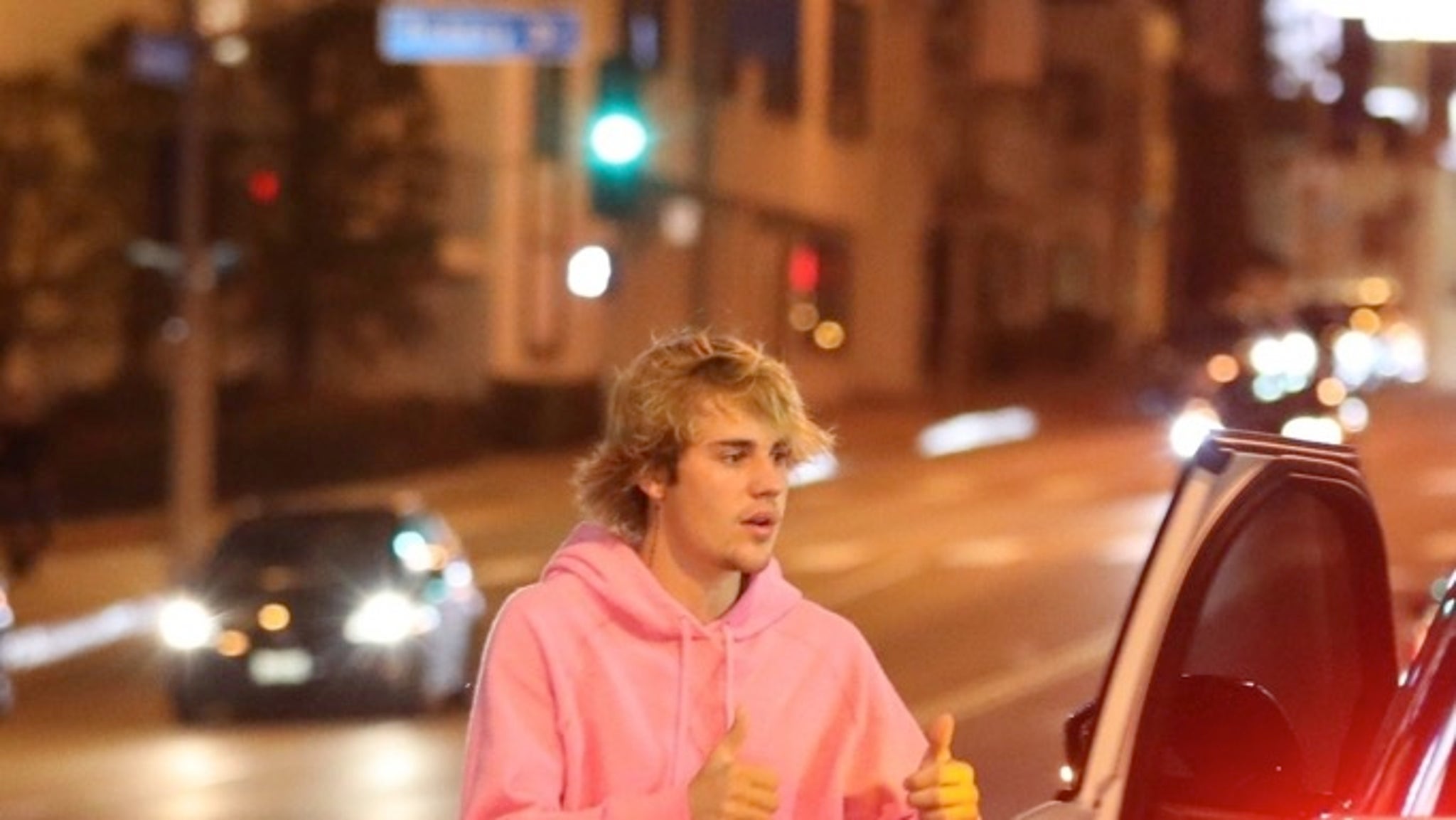 Justin Bieber Car Accident Scene