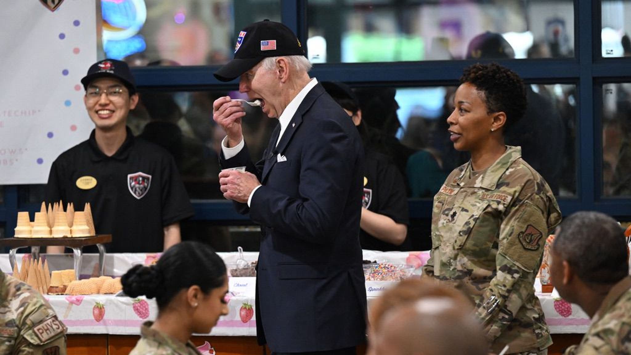 President Joe Biden Eating Ice Cream