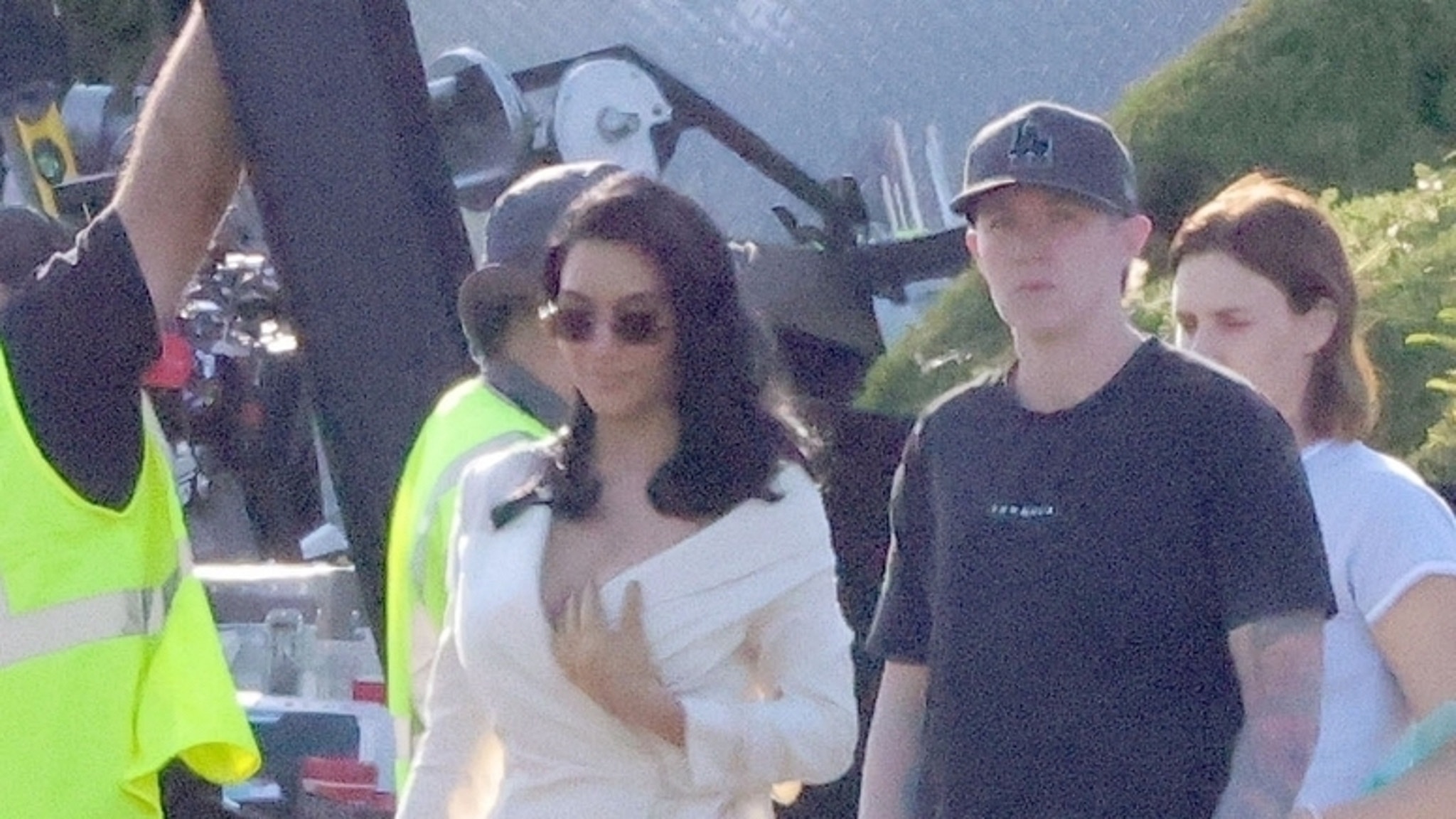 Kim Kardashian Shooting "All's Fair" With A Ferrari