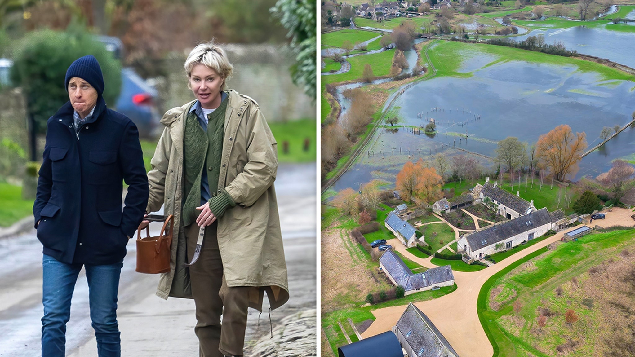 Ellen DeGeneres and Portia de Rossi Home Flooded in England