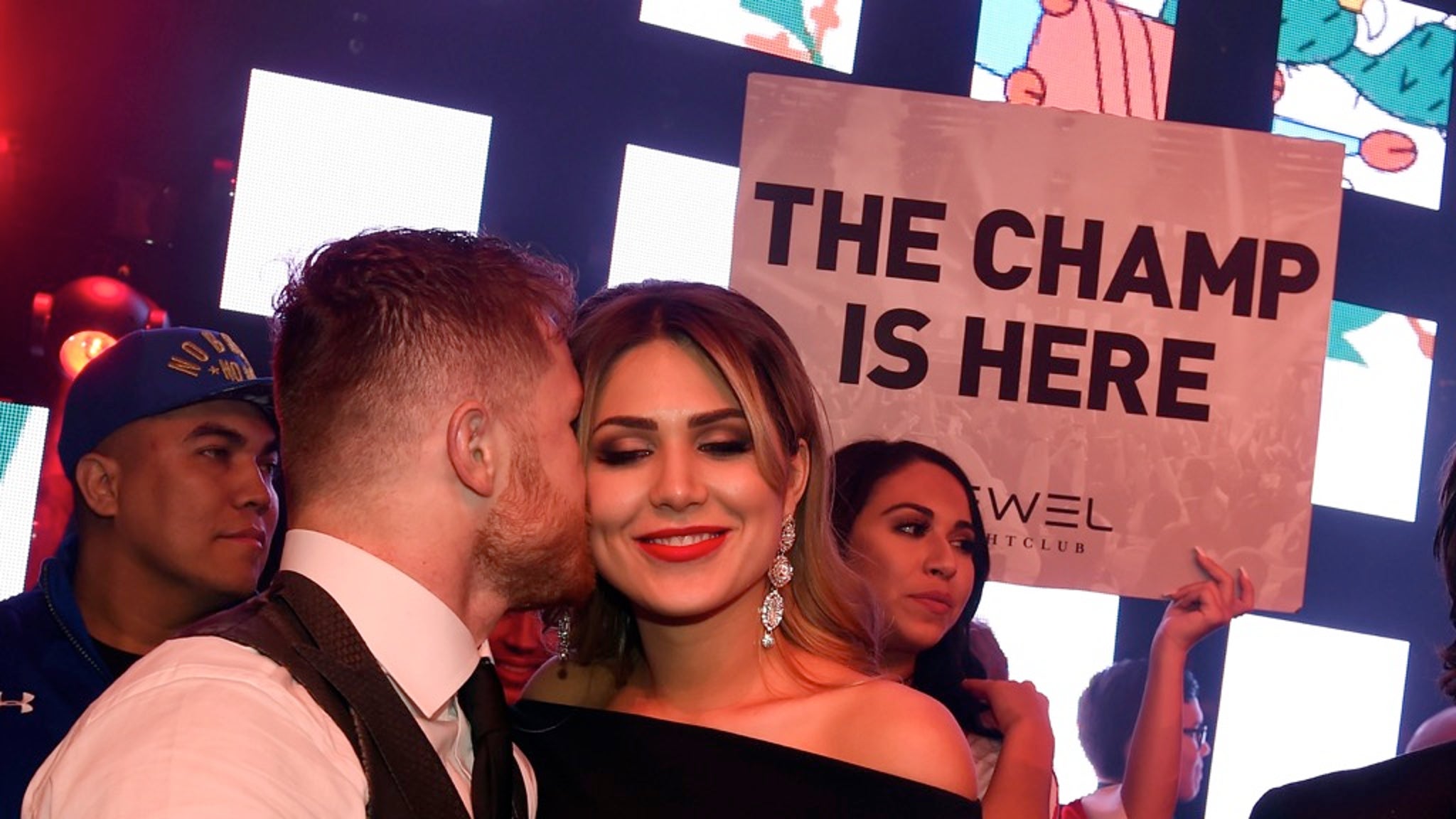 Canelo Alvarez Celebrating Win In Vegas