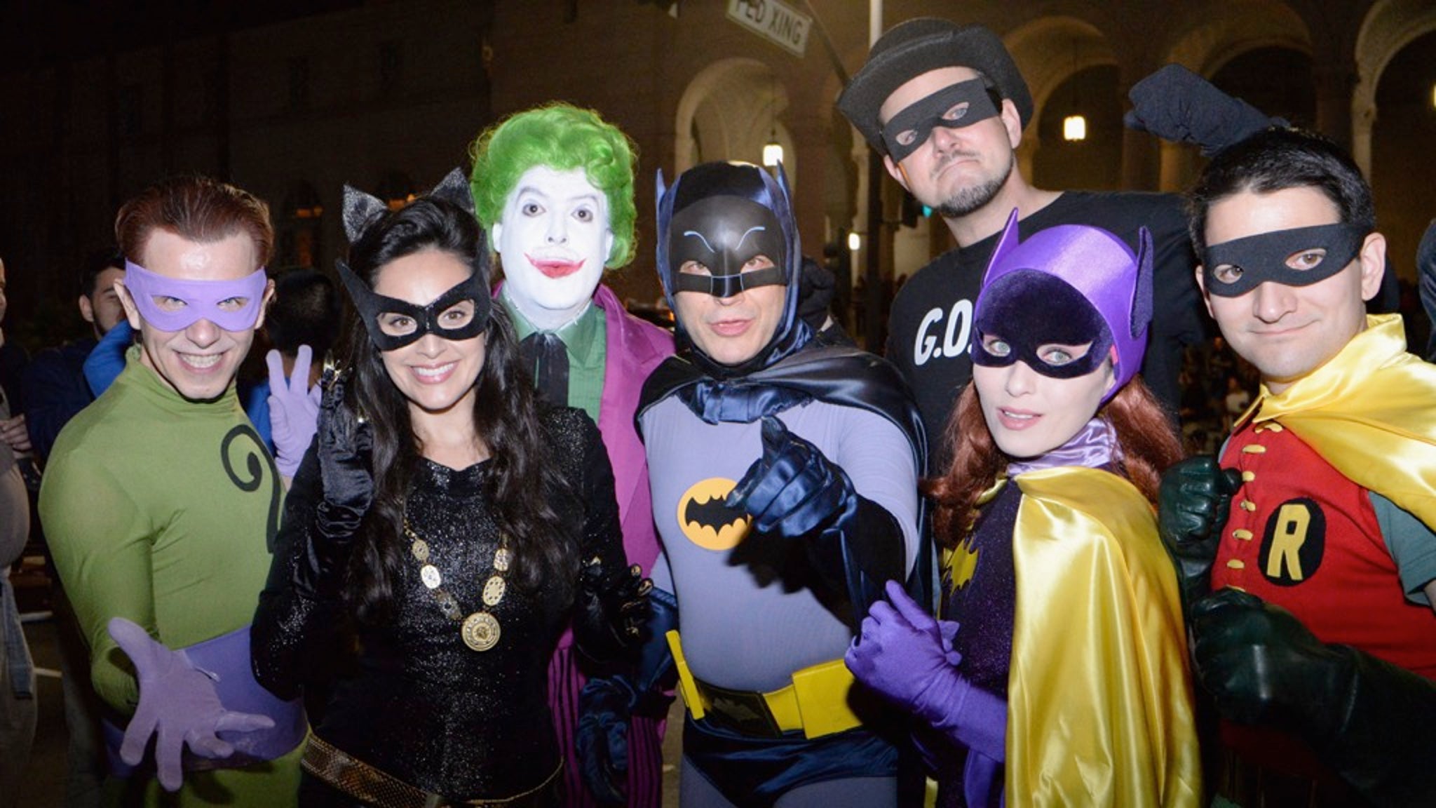 Batman Fans Show Up To Bat Signal Lighting Ceremony