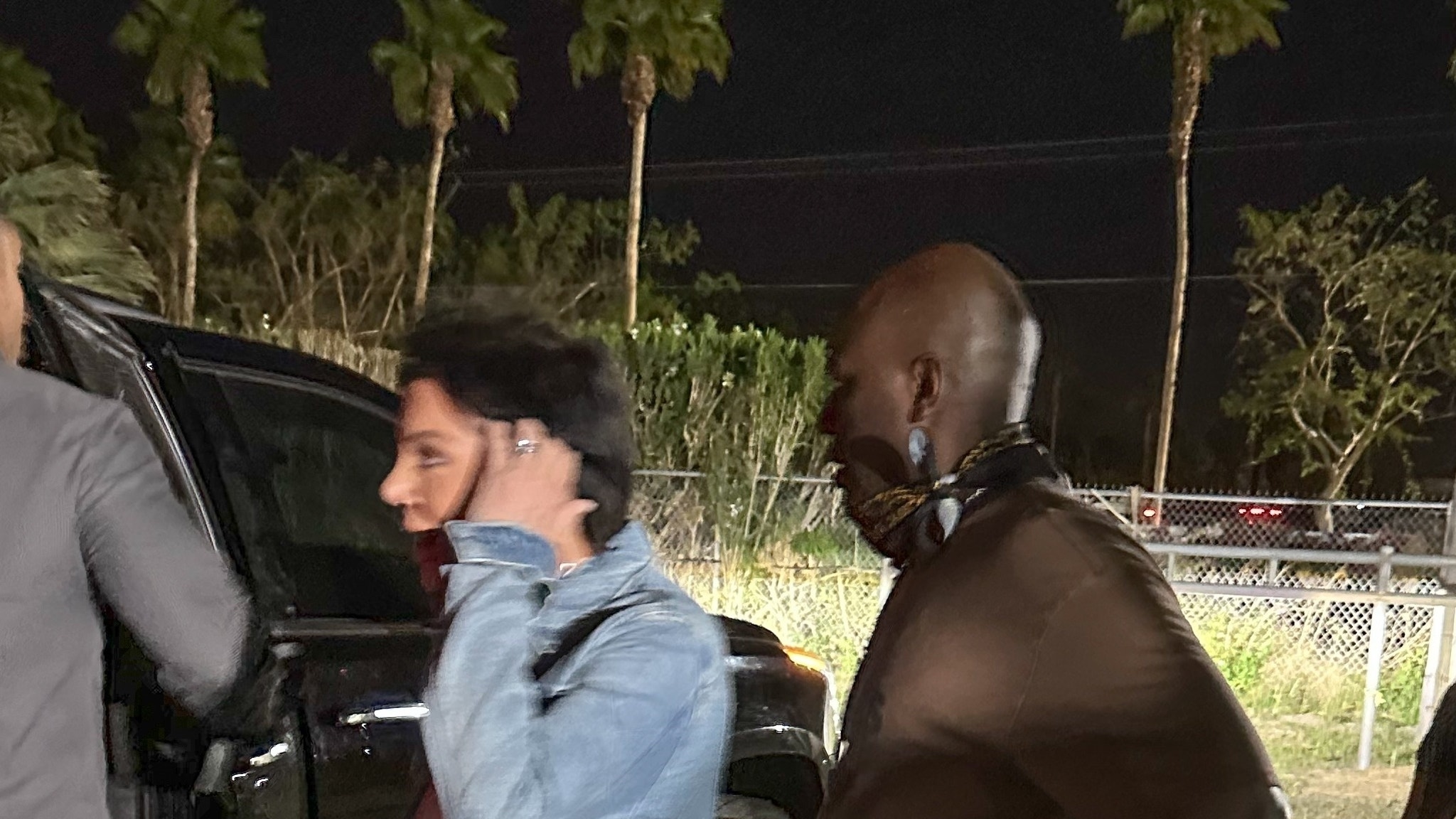 Jeff Bezos, Lauren Sanchez, Kris Jenner, and Corey Gamble at Coachella