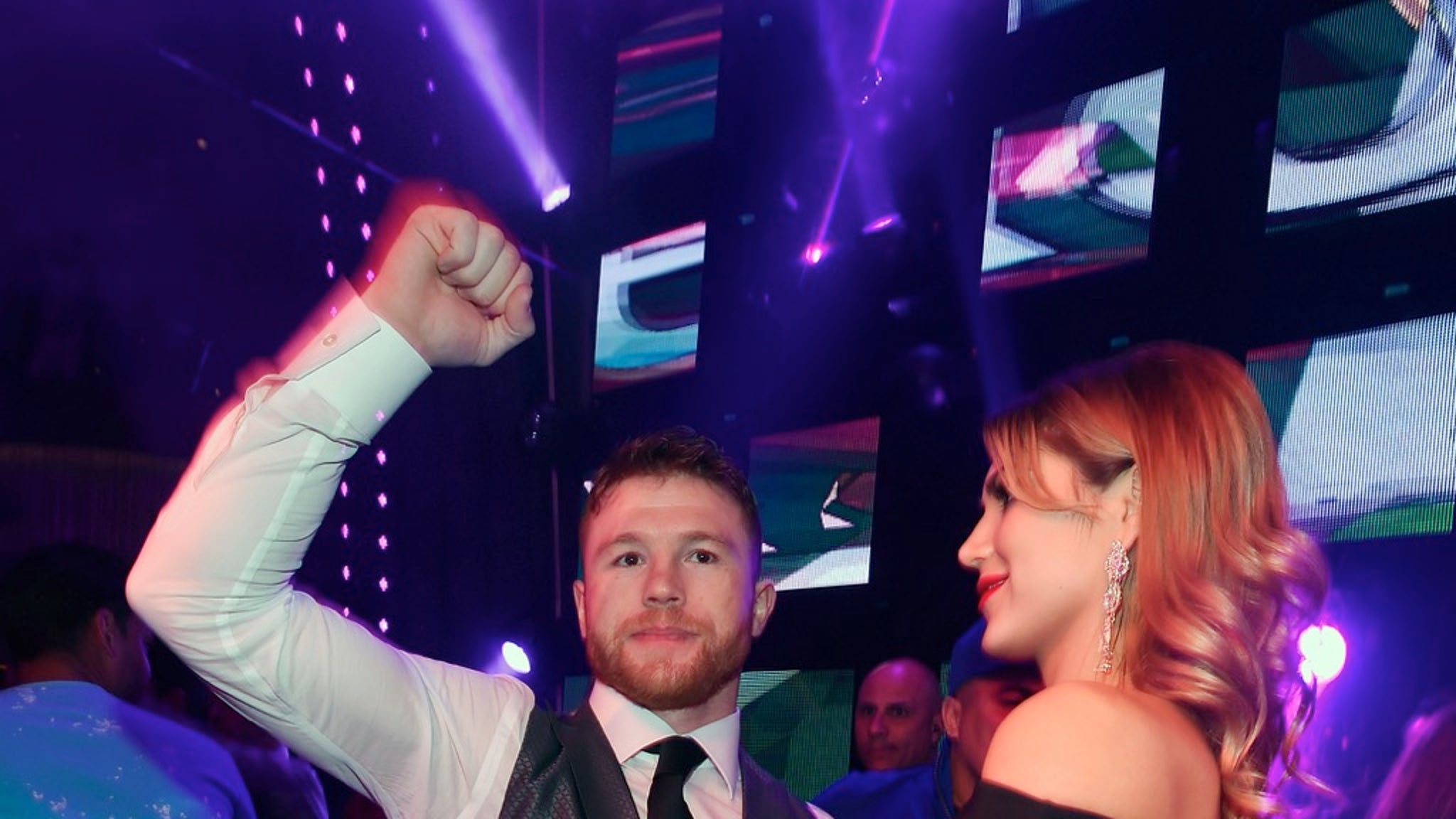 Canelo Alvarez Celebrating Win In Vegas