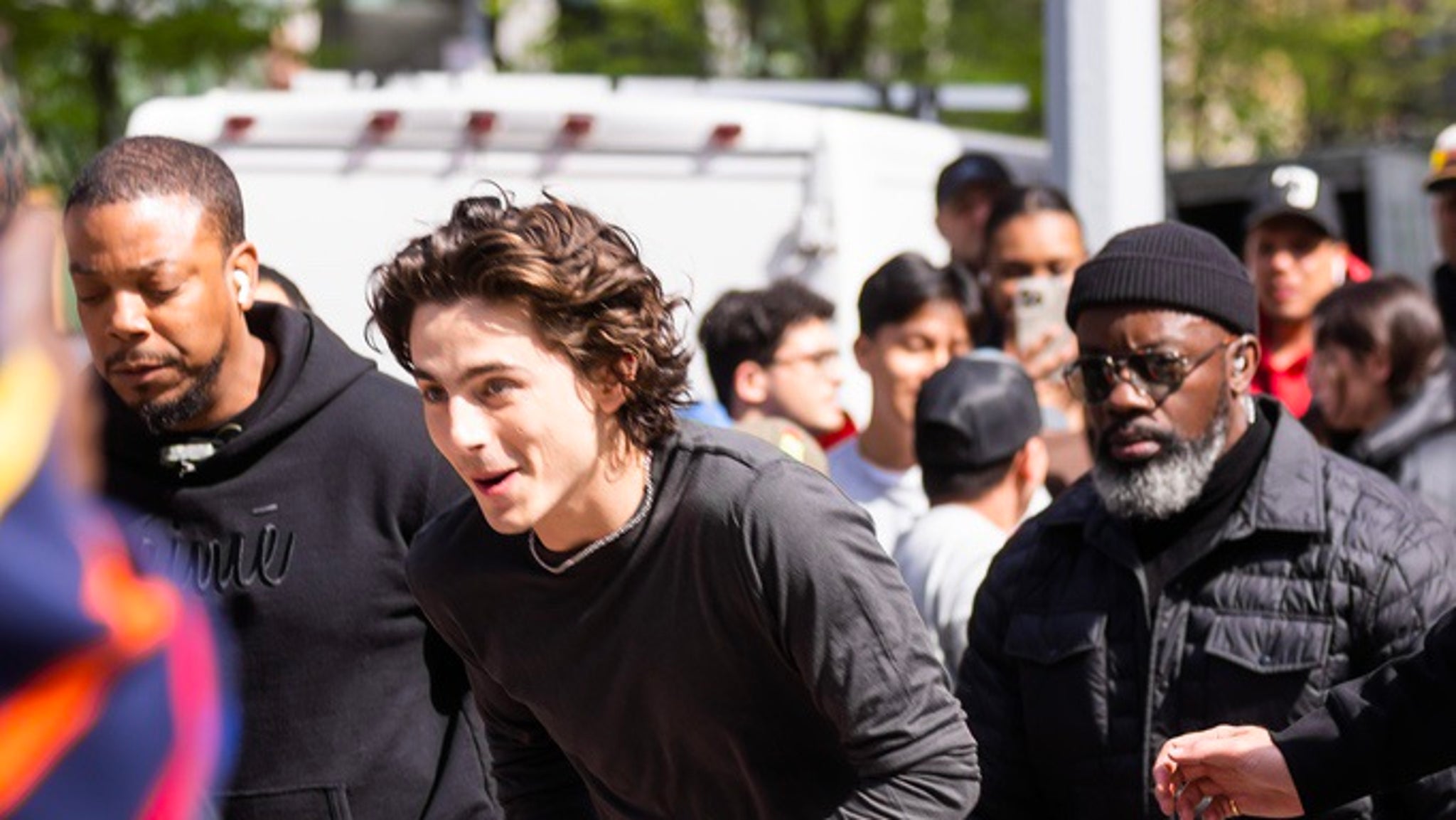 Timothée Chalamet filming Commercial In New York -- Behind The Scenes