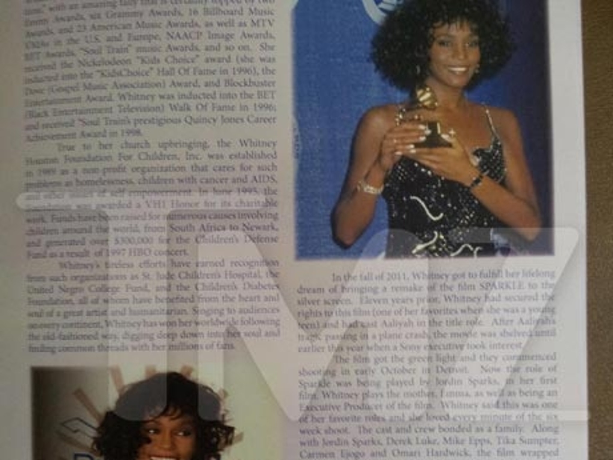 Whitney Houston Funeral Program 1,149 Whitney Houston Funeral Stock