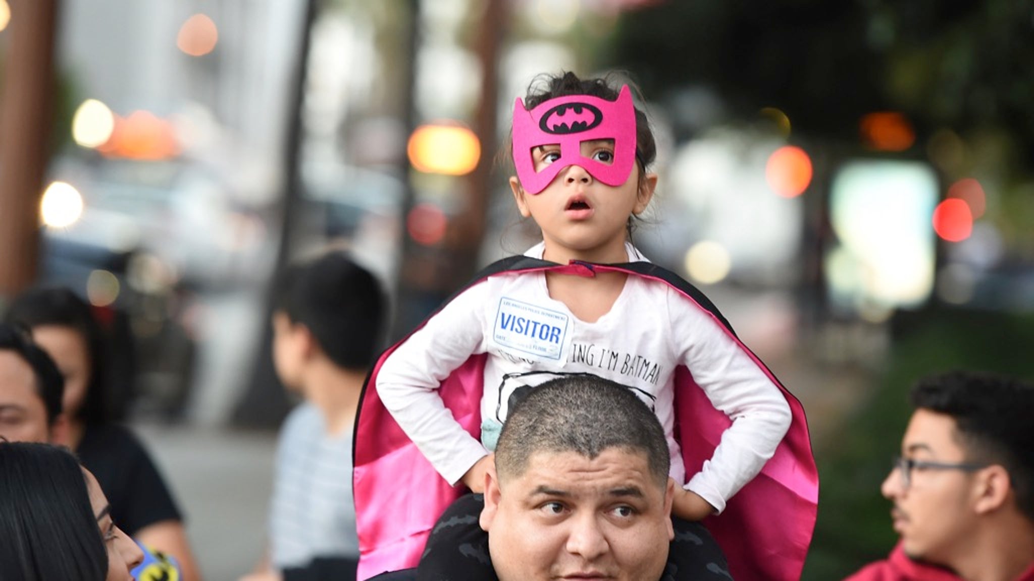 Batman Fans Show Up To Bat Signal Lighting Ceremony