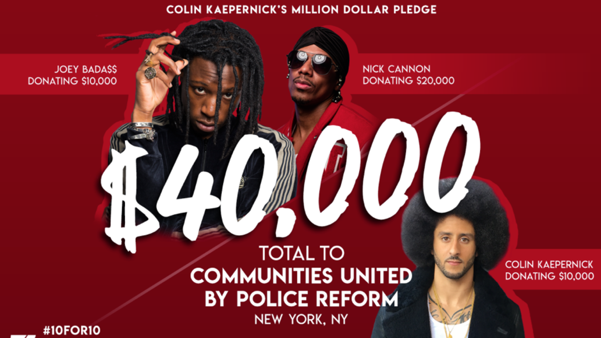 Colin Kaepernick's 10 For 10 Pledge Flyers