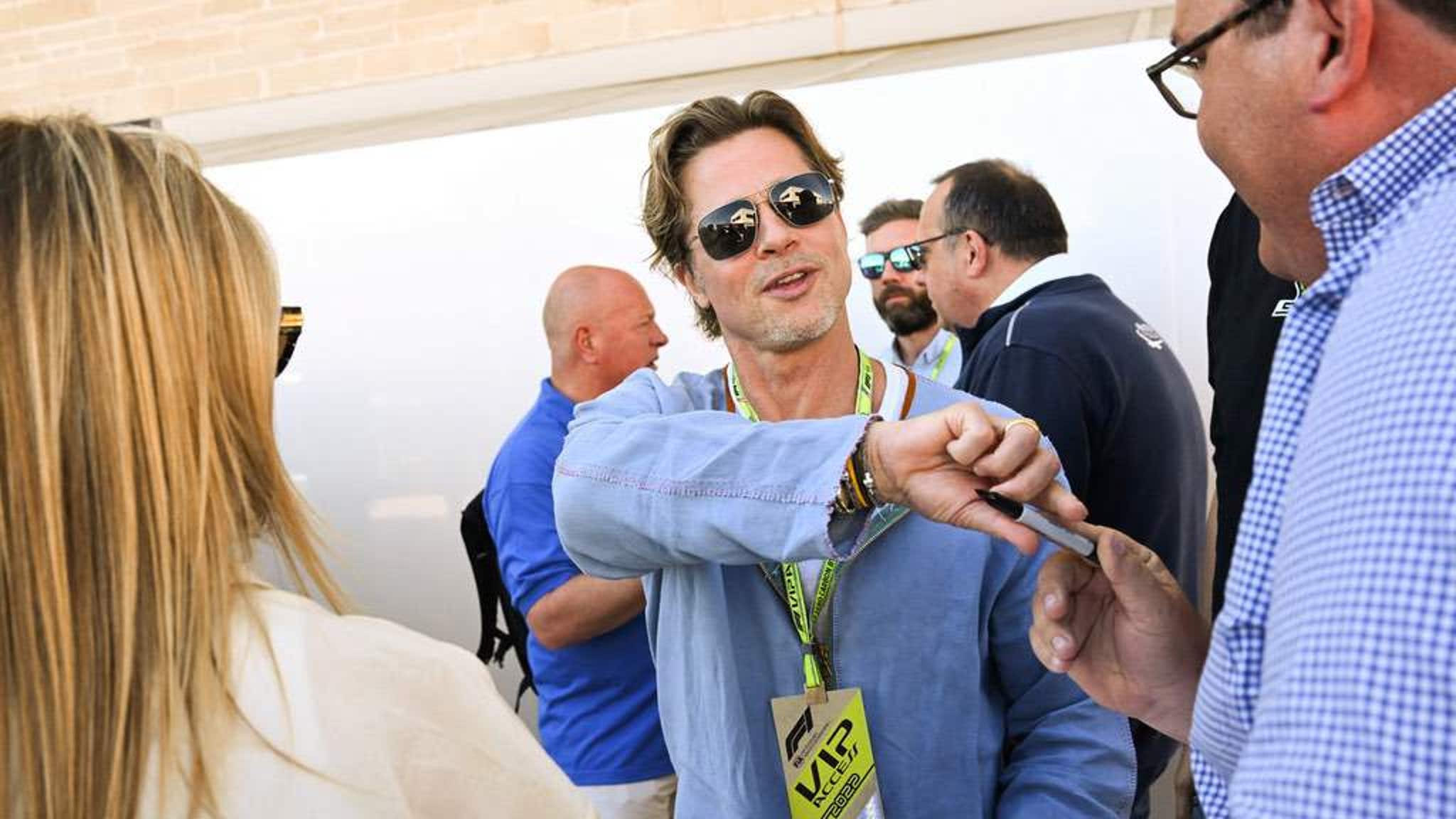 Brad Pitt At Formula One Grand Prix