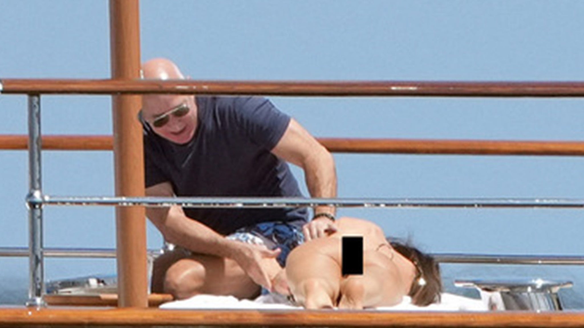 Jeff Bezos and Lauren Sanchez Get Handsy On Yacht In France