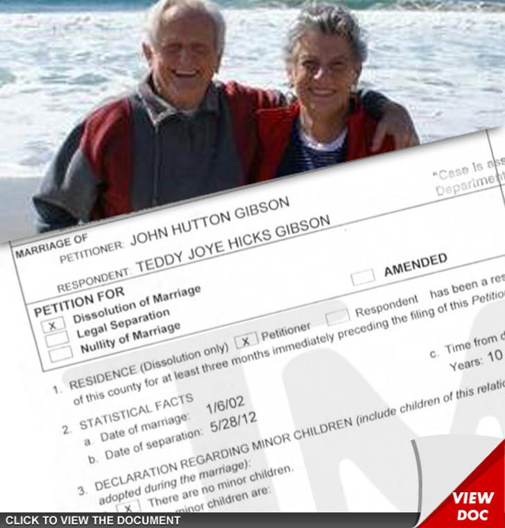 Mel Gibson's Dad Files For Divorce