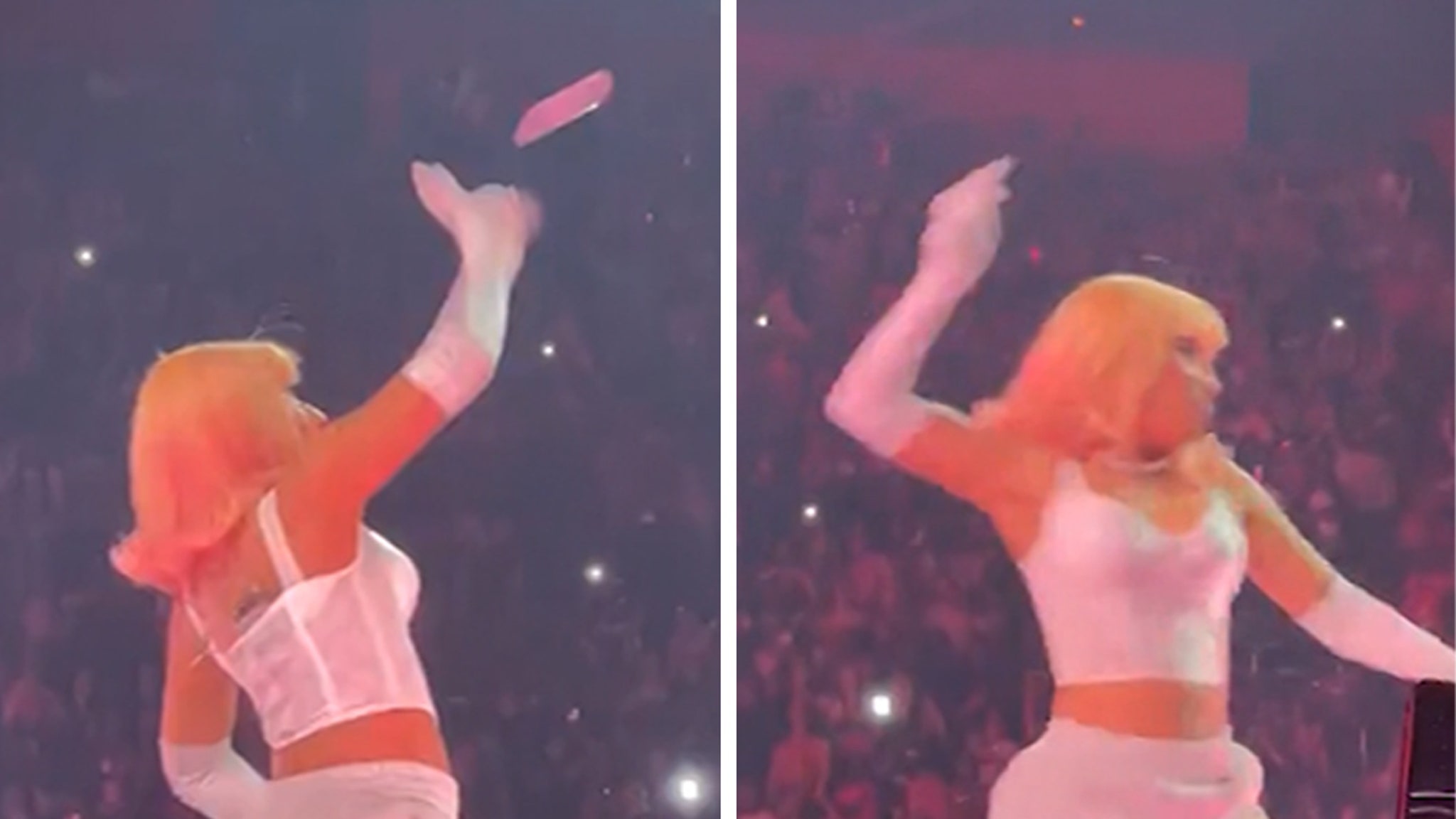 Nicki Minaj Hurls Object Back Into Crowd After Almost Getting Hit In Face Nicki Minaj Hurls Object Back Into Crowd After Almost Getting Hit In Face