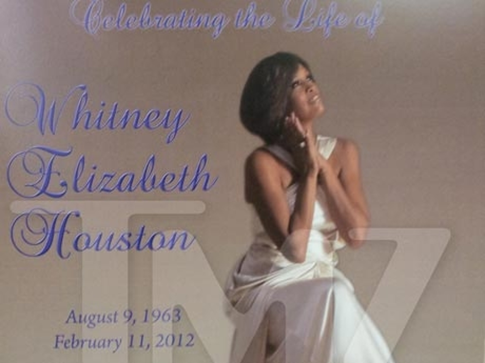 Whitney Houston Funeral Program 1,149 Whitney Houston Funeral Stock