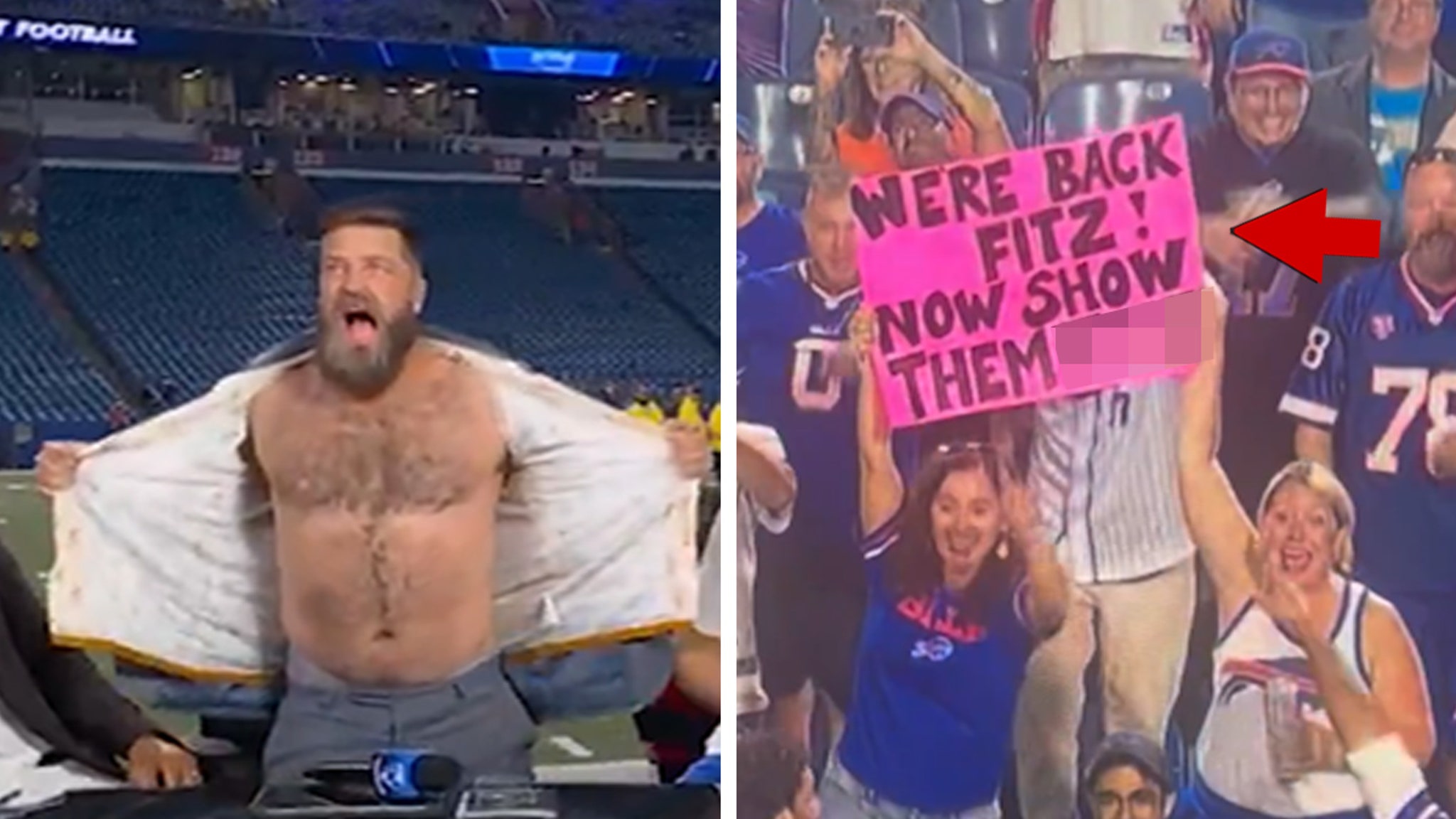 Ryan Fitzpatrick Fulfills Fan's Request To Show 'T**z' During Postgame Show