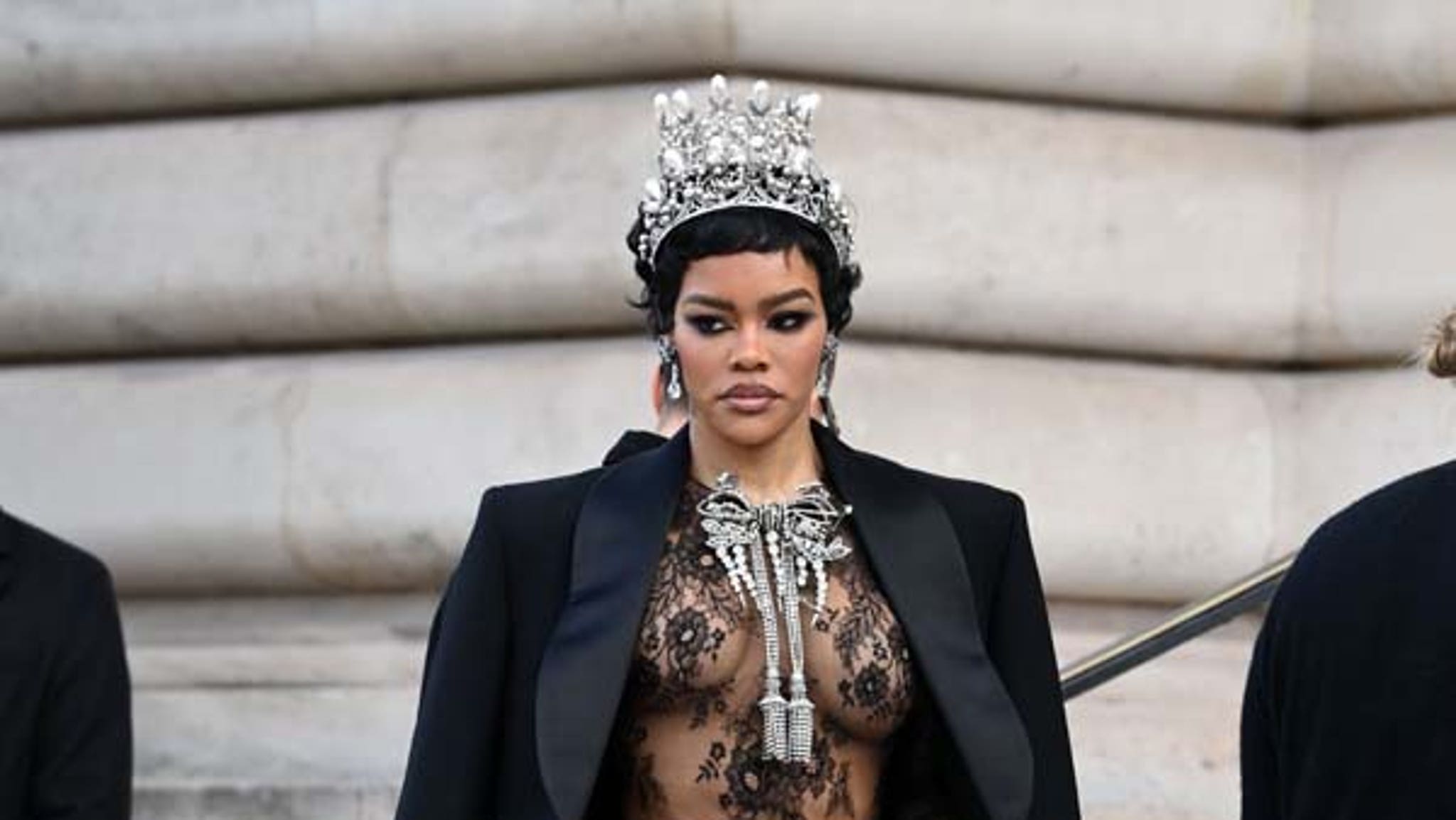 Teyana Taylor Goes Near-Nude in See-Through Dress at Paris Fashion Week ...