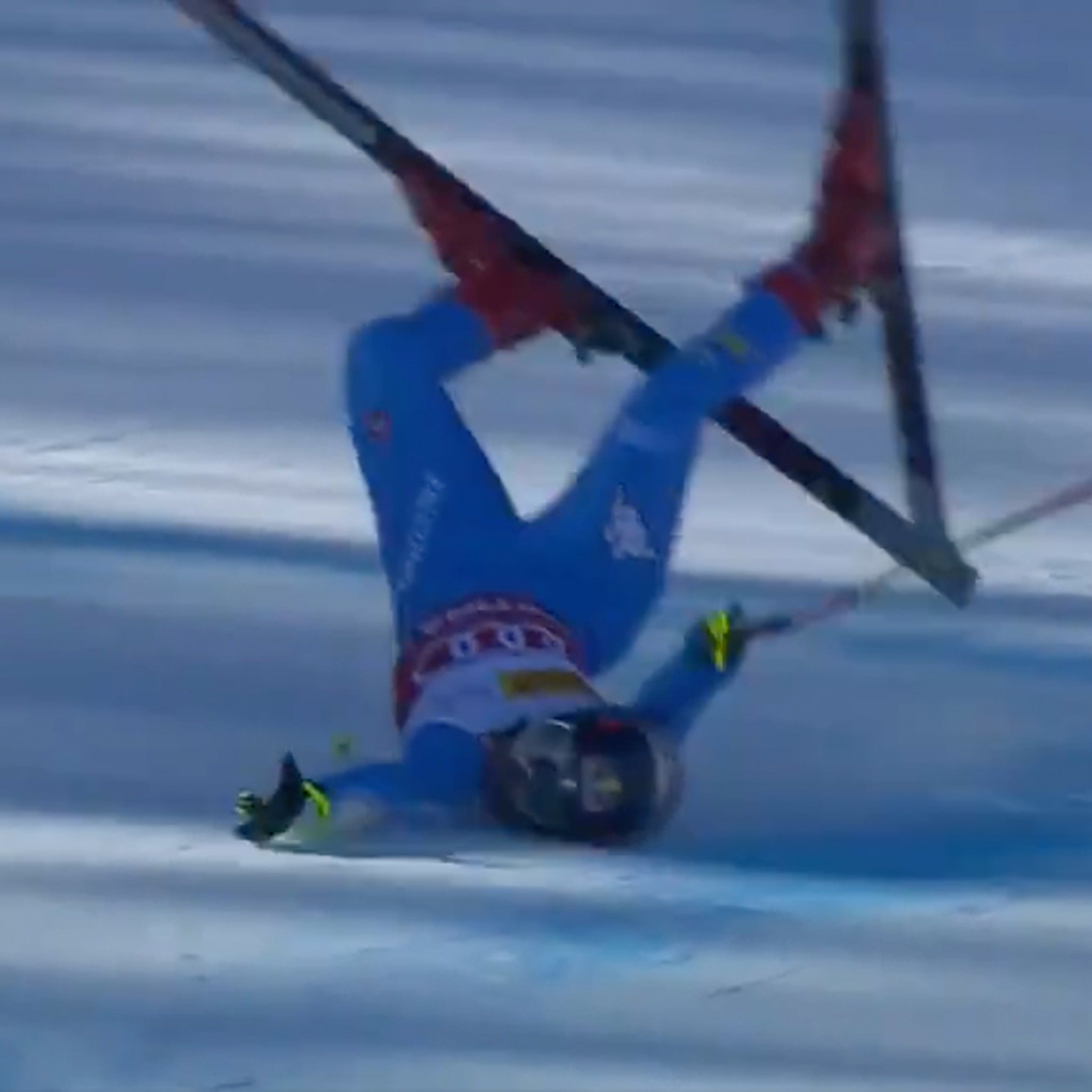 Olympic Downhill Skiing Crash