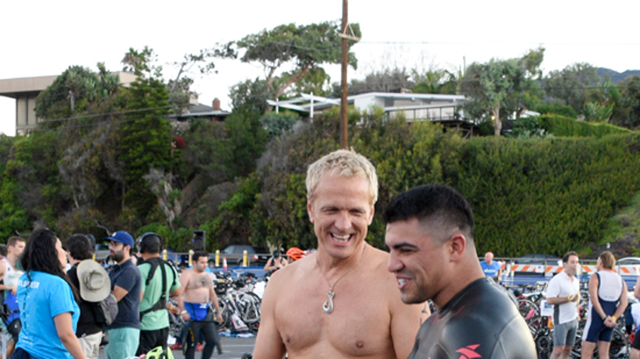 Victor Ortiz -- Shadow Boxing Through Finish Line at Malibu Triathlon