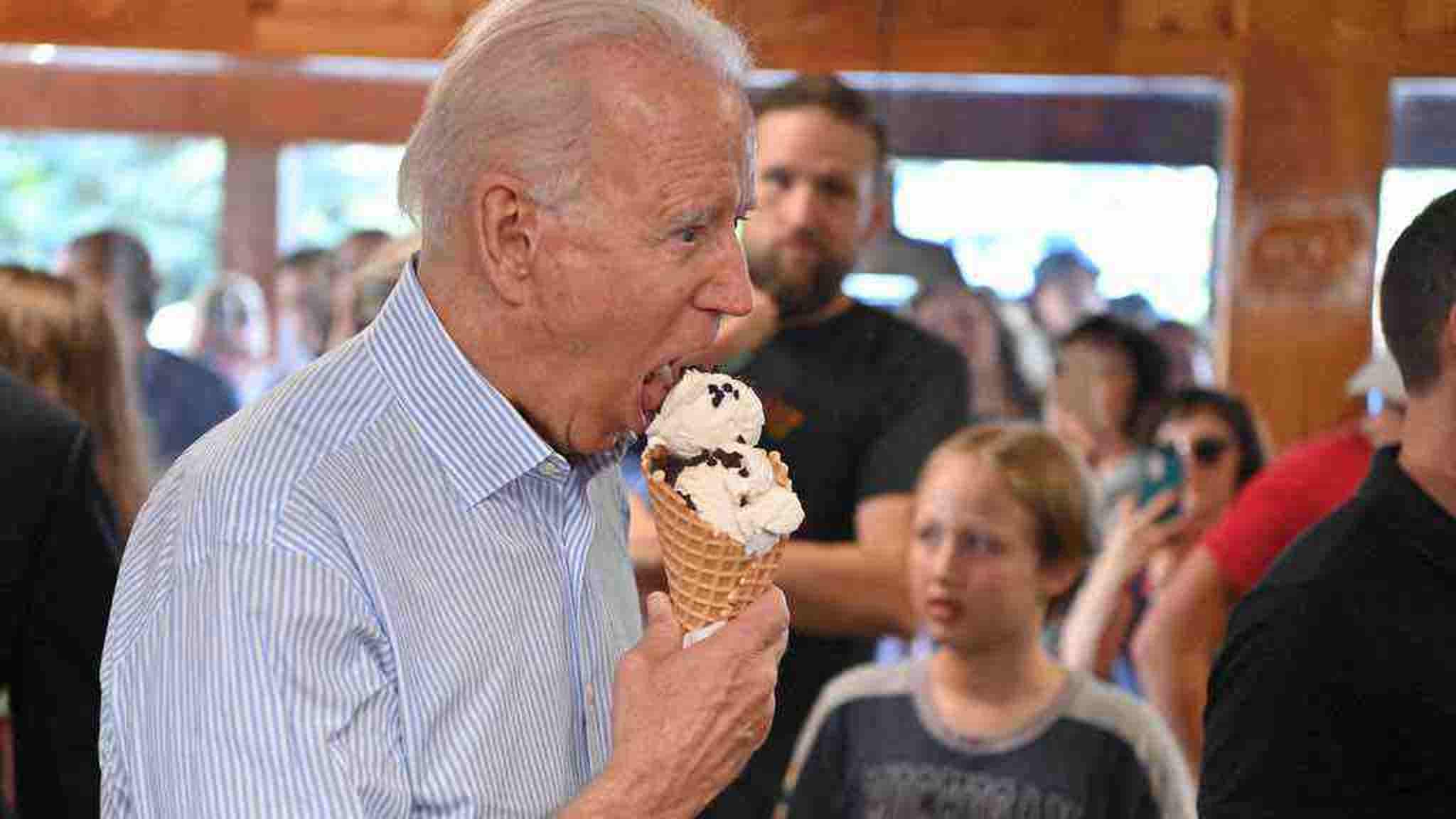 President Joe Biden Eating Ice Cream