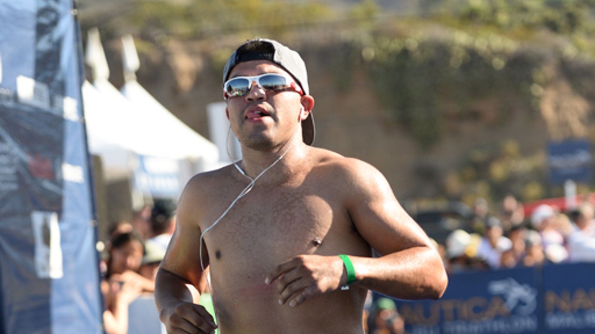 Victor Ortiz -- Shadow Boxing Through Finish Line at Malibu Triathlon
