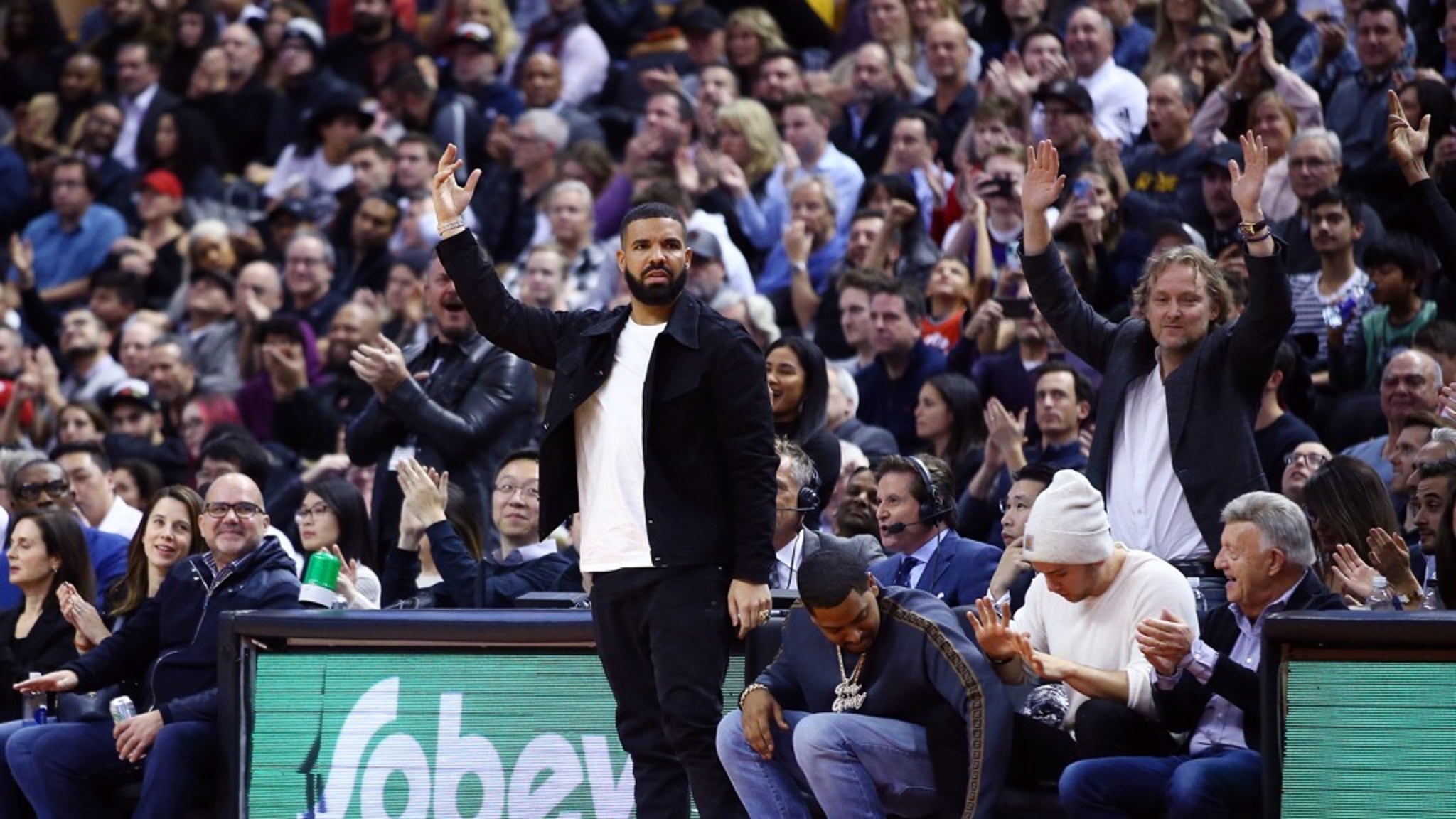 Drake Courtside At Raptors vs. 76ers -- Hotline Ring
