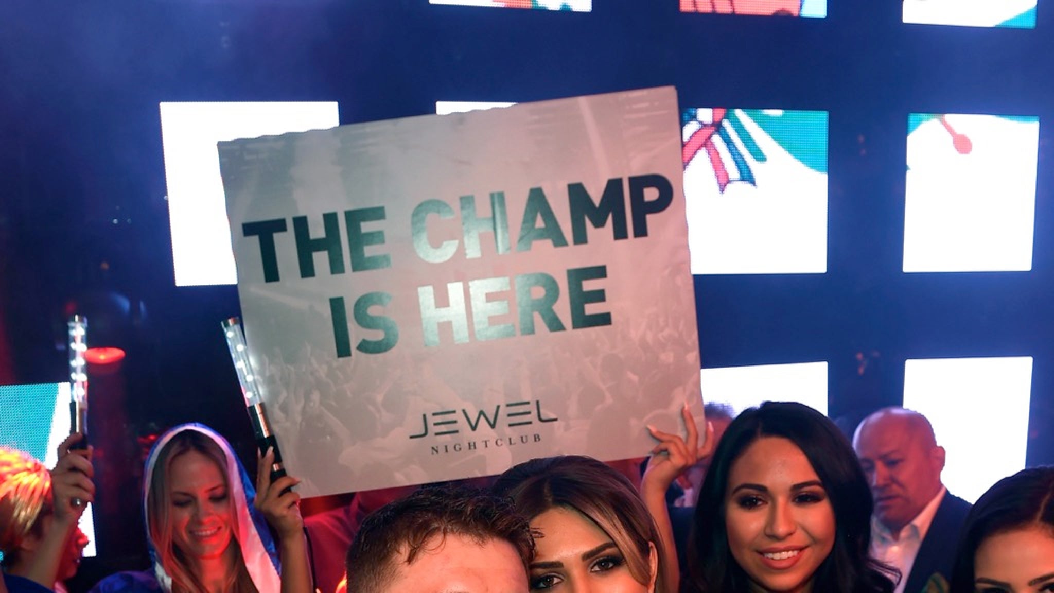 Canelo Alvarez Celebrating Win In Vegas