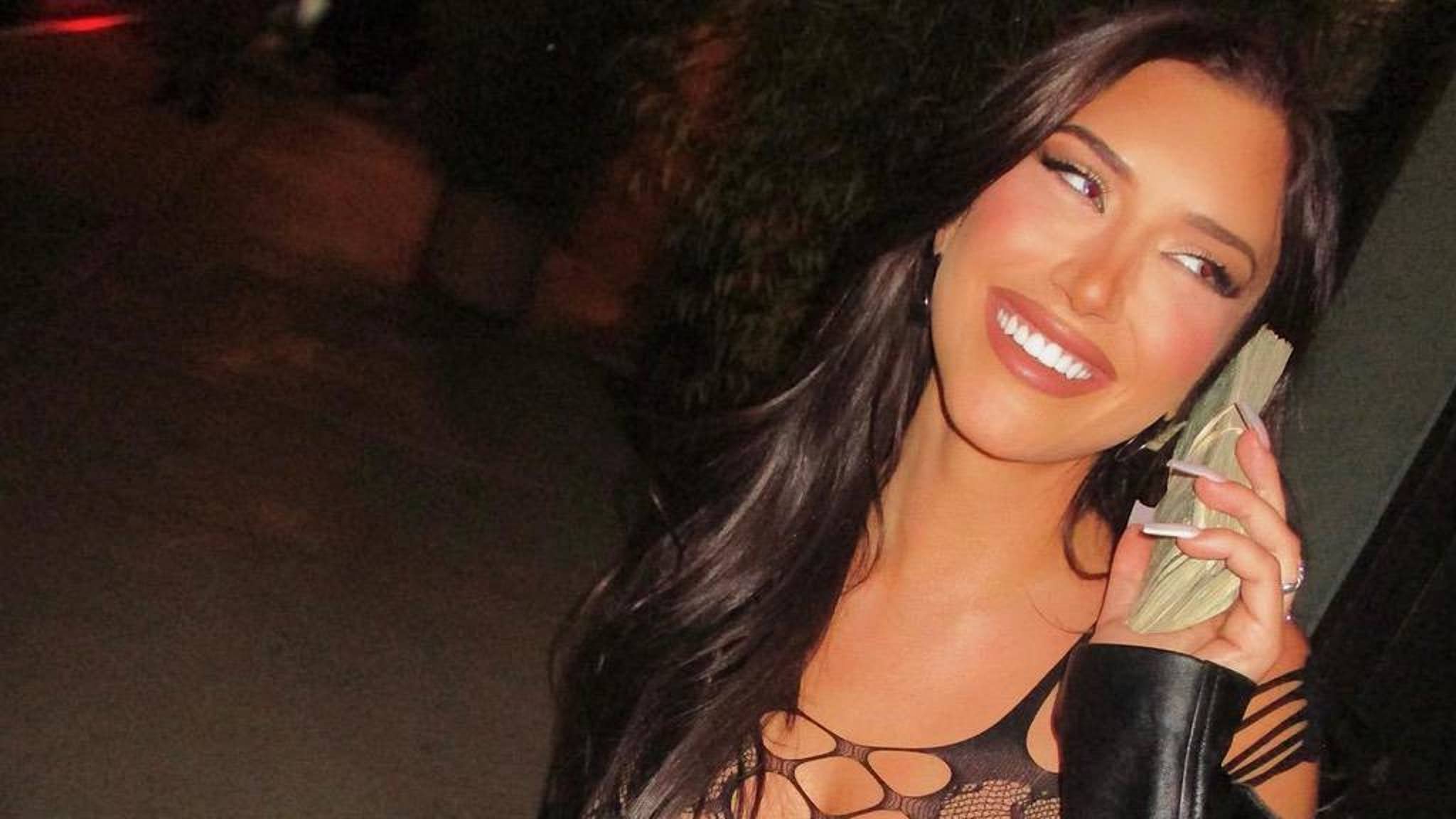 Stassi Karanikolaou Looks Money In Sheer Lace Look