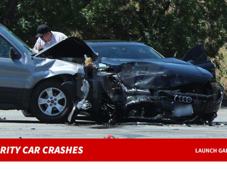 David Spade's Range Rover Crushed in 3 Car Accident