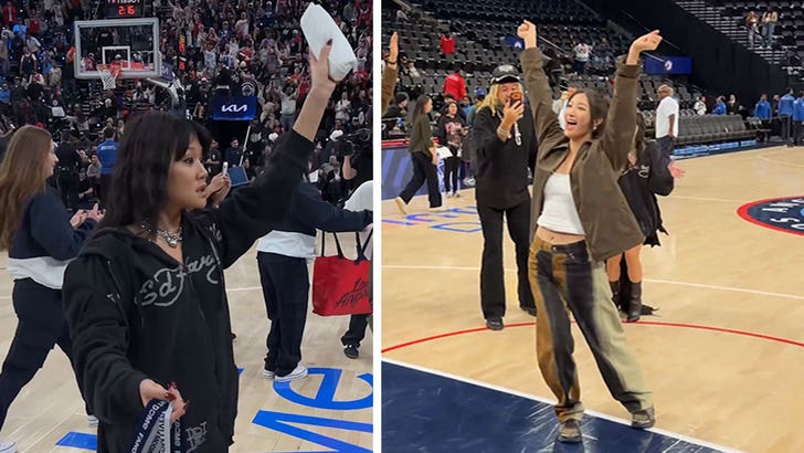 'KPop Demon Hunters' Singers EJAE, Rei Ami Throw Shirts, Shoot Hoops At ...