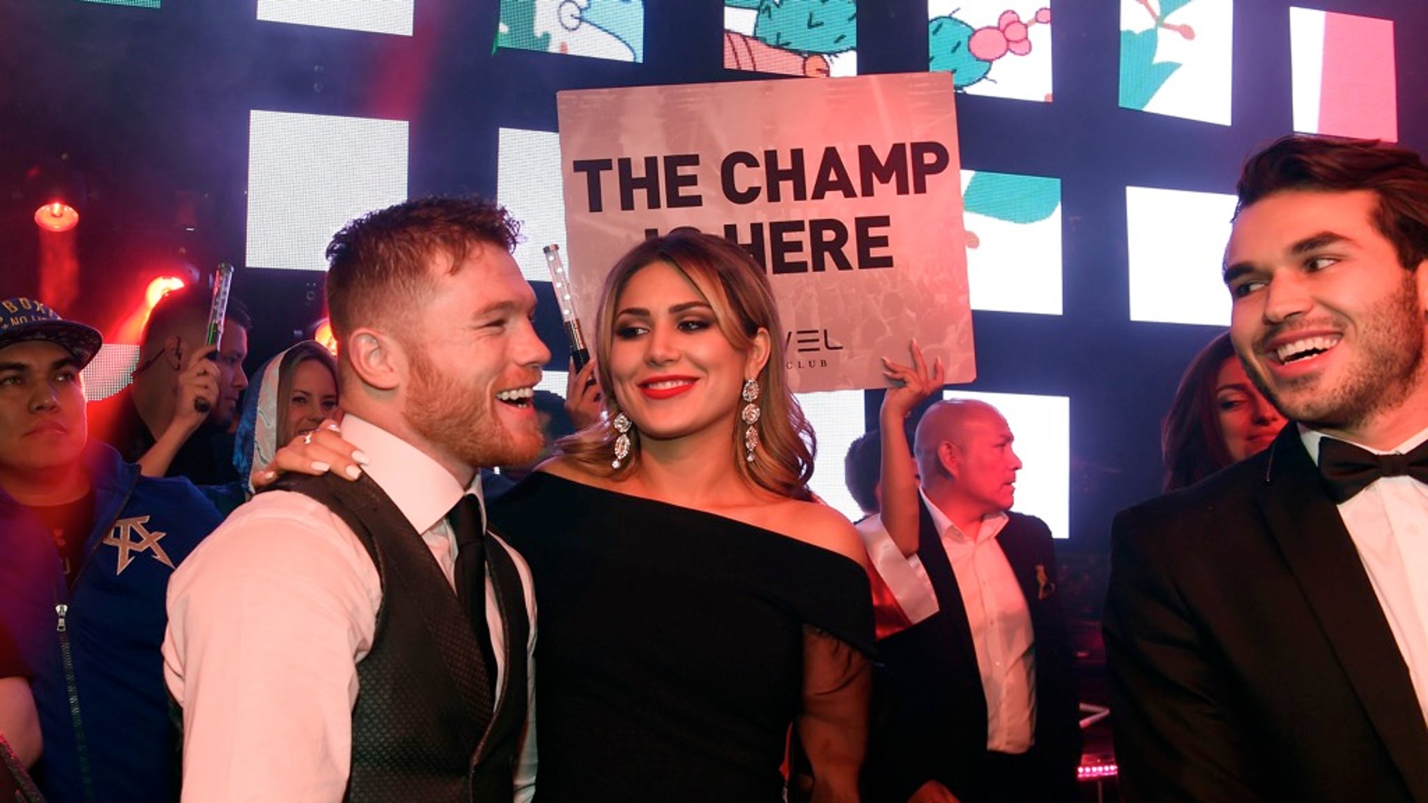Canelo Alvarez Celebrating Win In Vegas