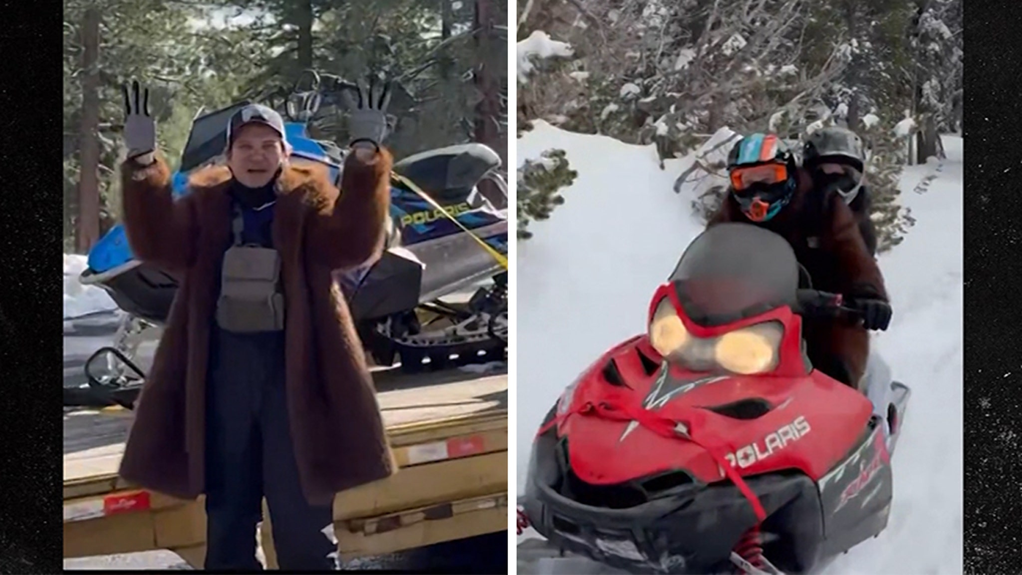 Jeremy Renner Back on a Snowmobile After Near-Fatal Accident