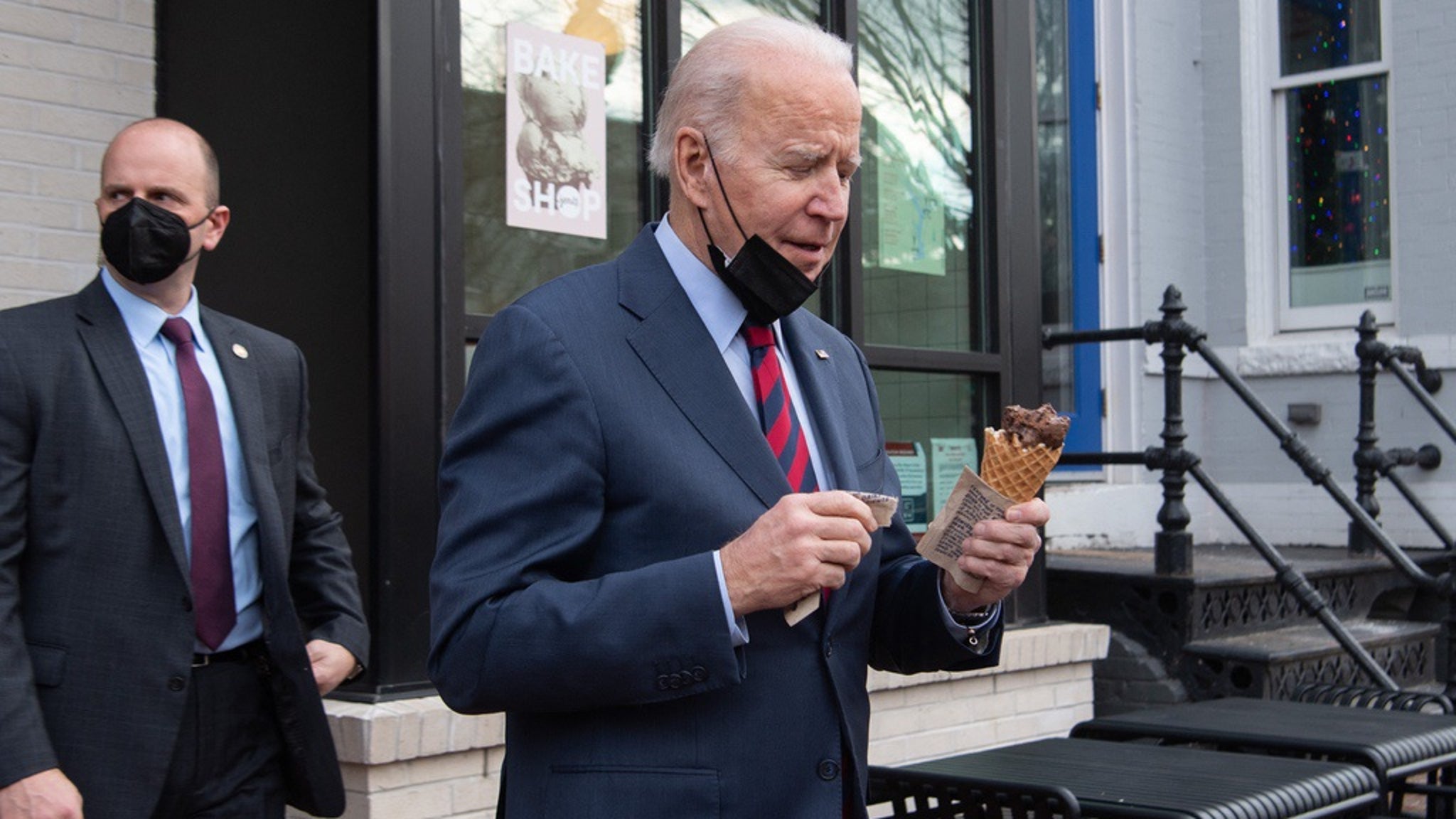President Joe Biden Eating Ice Cream